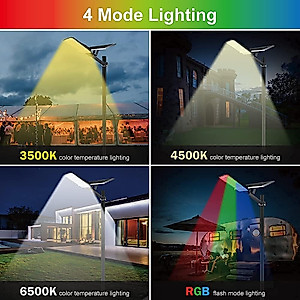 COORHEIX Solar Street Light,Solar Lamp Outdoor Security Led Flood Lights Pole Light Dusk to Dawn Remote Control with Motion Sensor 43000 Lumens for Parking Lot,Stadium,Pathway,Yard,Roadway