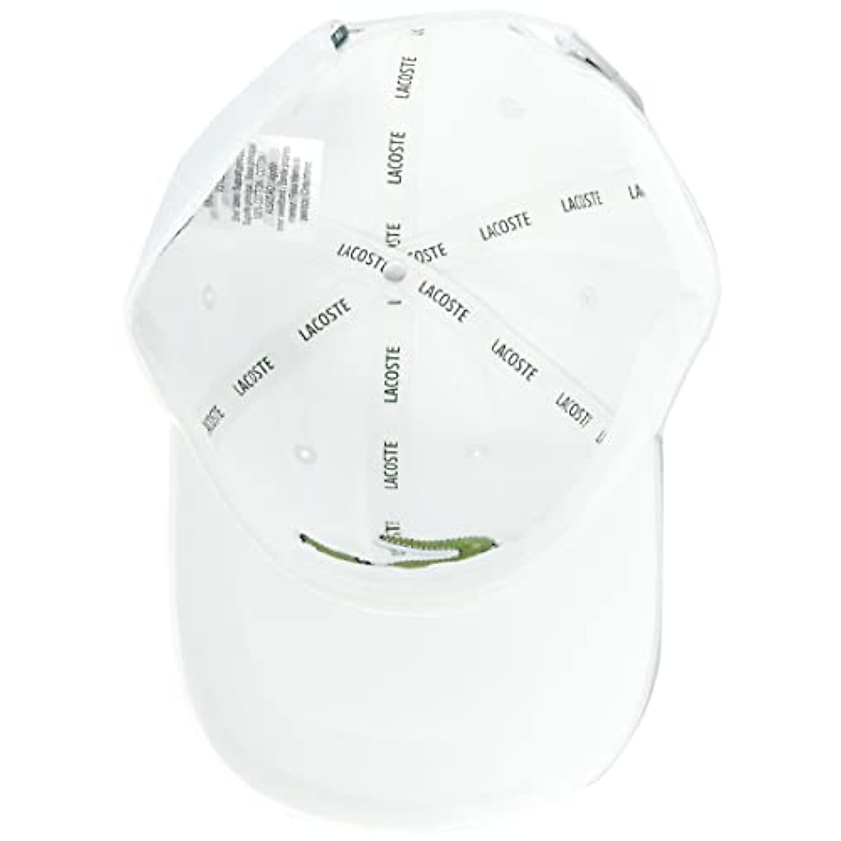 Lacoste Mens Adjustable Organic Cotton Twill Cap, White, One Size