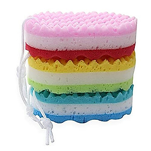 Winture Pack of 3 Exfoliating Foam Sea Sponge Natural Feel Soft Bath Sponge Body Shower Sponges for Women Men (Extra Large Size)