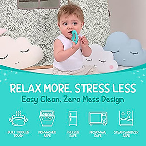 BABY ELEFUN Teething Toy Ring, Effective & Easy to Hold BPA Free Silicone Elephant Teethers with Gift Package, Teether Rings Toys Best for Babies 0-6, 6-12 Months, Infant Boys & Girls, Baby Shower
