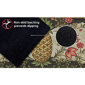 Toland Home Garden 800044 Pineapple & Scrolls Fruit Door Mat 18x30 Inch Flower Outdoor Doormat for Entryway Indoor Entrance