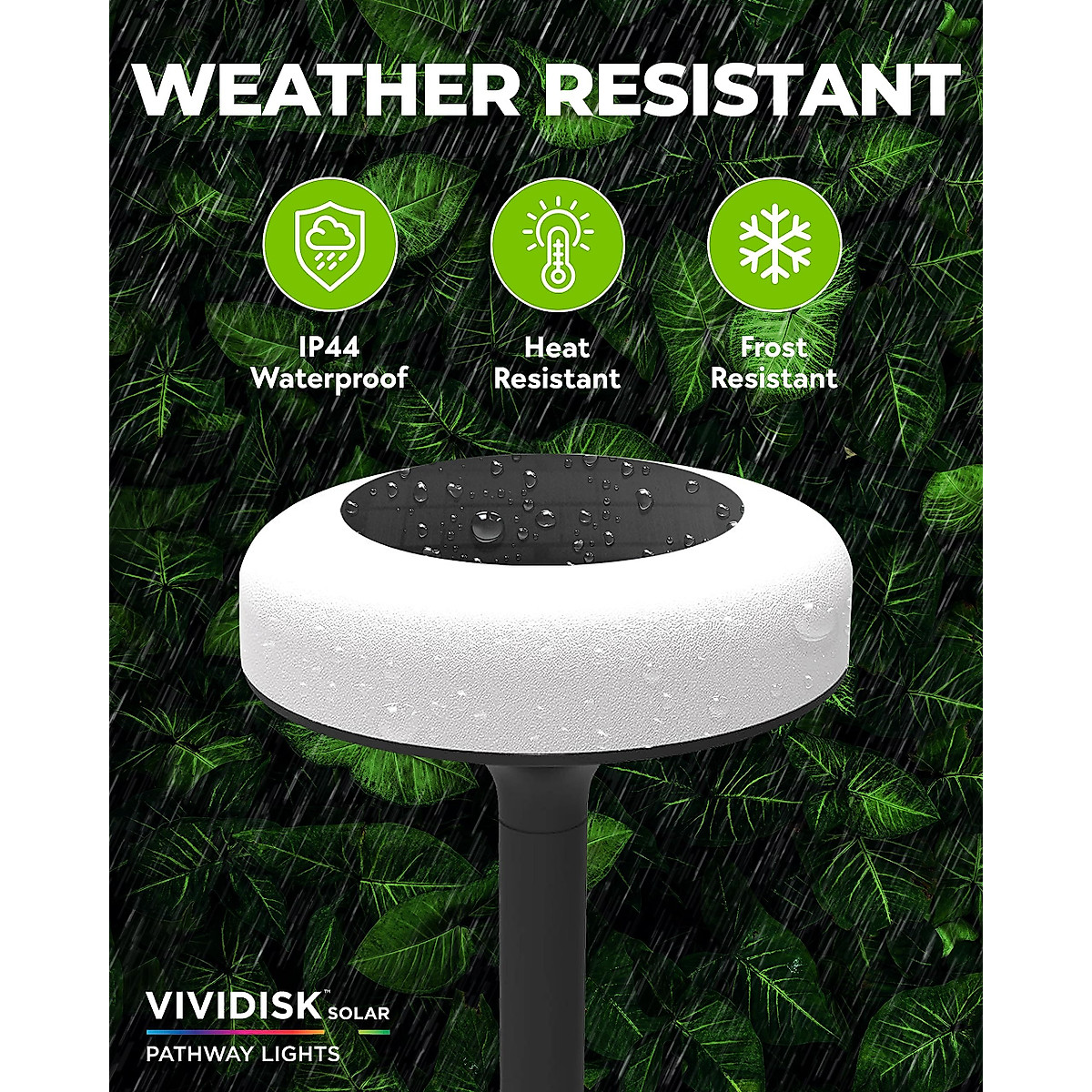 Bell+Howell VIVIDISK LED Solar Garden Lights Easy to Install Color Changing 4 Pk Solar Pathway Lights/Yard Lights, Solar Landscape Lights Solar Powered Waterproof, Lawn/Walkway/Driveway Lights…