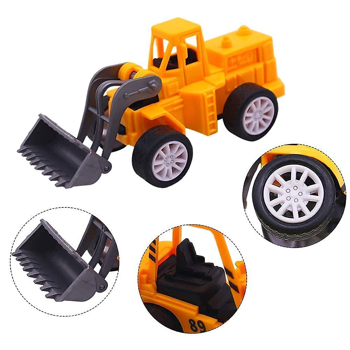 3 otters Engineering Car Toys, 24PCS Construction Trucks Toys Small Construction Vehicles Pull Back Toy