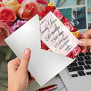 NobleWorks - 20th Anniversary Card with Envelope - 20 Years of Love, Marriage Milestone Card for Wife, Husband, Couples - Year Time Count 20 C9088MAG