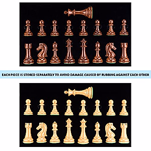 AMEROUS High Polymer Weighted Chess Pieces with 4.25'' King - 2 Extra Queens - Gift Package, Standard Tournament Chessmen for Chess Board or Replacement of Missing Pieces (Chess Pieces Only)