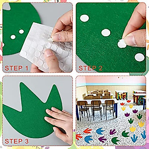 40 Pcs Felt Dinosaur Footprints Floor Decals Colorful Dinosaur Cutouts Removable Dinosaur Tracks Decal Stickers Dino Footprints for Kids Dinosaur Party School Playroom Nursery Classroom Decoration