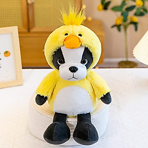 CASAGOOD 13 Inch French Bulldog Stuffed Animal Cosplay as Yellow Duck Plush Toys Soft Bull Dog Toy in Duck Costume, Great Bulldog Plushies Toys Stuffed Animals for Kids