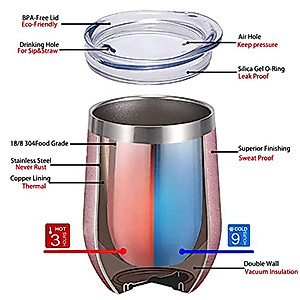 Hereman's Teacher Appreciation Gift Sets -Basket for Women, Back to School Gift, Christmas 12oz Wine Tumbler, Bookmarks, Ceramic Pen Holder, Pouch Bag, Rose Gold