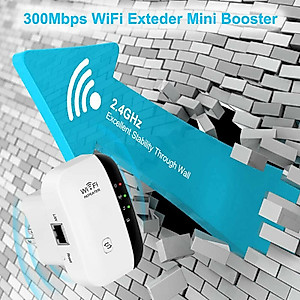 300Mbps WiFi Extender Signal Booster, Wireless Dual-Band Network Repeater, with Ethernet Port, 1-Tap Setup Access Point,Covers Up to 2640 Square Feet, WiFi Range Extender