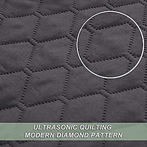 Exclusivo Mezcla Ultrasonic Reversible 3 Piece King Size Quilt Set with Pillow Shams, Lightweight Bedspread/Coverlet/Bed Cover - (Grey, 92"x104")