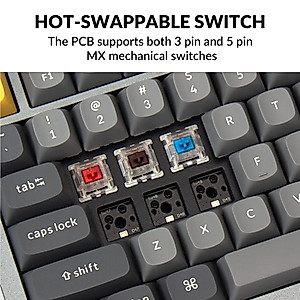 Keychron Q6 Wired Custom Mechanical Keyboard Knob Version, Full-Size QMK/VIA Programmable Macro with Hot-swappable Gateron G Pro Red Switch Double Gasket Compatible with Mac Windows Linux (Grey)