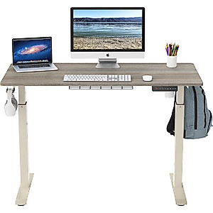 SHW Memory Preset Electric Height Adjustable Standing Desk, 48 x 24 Inches, Maple