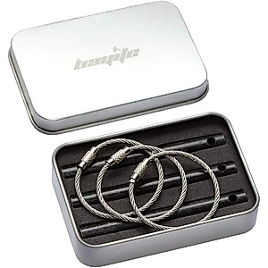 bayite Survival Drilled Ferrocerium Ferro Rod Flint Fire Starter Rods with Keychain Ring 3.14 Inch Pack of 3