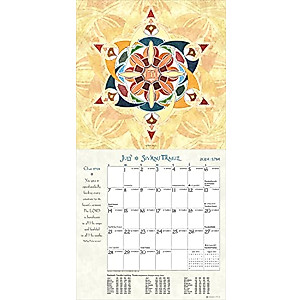 Hebrew Illuminations 2024 Wall Calendar by Adam Rhine | 16-Month Jewish Calendar With Candle Lighting Times (Sept 2023 - Dec 2024) | 12" x 24" Open | Amber Lotus Publishing