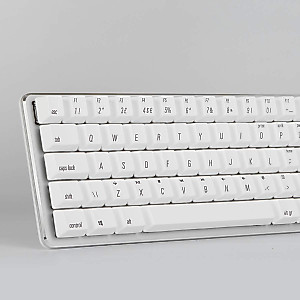 Qisan Mechanical Gaming Keyboard PBT Keycaps Gateron Blue Switch Mini 69 Keys(60%) Wired Keyboard with White Backlit UK QWERTY Layout Gaming Keyboard for Gaming Office