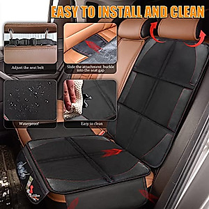 Bacgnyer car seat Protector, Child seat Protection, Large Size car seat Protector - 600D Waterproof Fabric Thick Padding and Storage Pockets, Adaptable to Babies, Pets (Black 2)