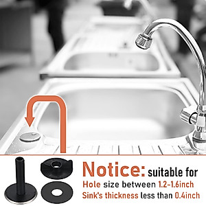 12 Pcs Sink Hole Cover Stainless Steel Faucet Hole Cover Kitchen Blanking Metal Plug Sink Caps for Top Holes Kitchen Bathroom Sink Accessories, 0.6 to 1.6 Inch in Diameter