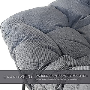 Grand patio Indoor & Outdoor, Royal Rocking Chair, Padded Cushion Rocker Recliner Chair Outdoor for Front Porch, Garden, Patio, Backyard, Grey