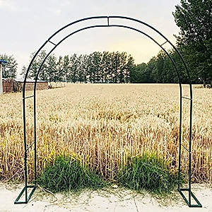 Garden Arch Simple Climbing Plants Rose Arch,Weatherproof Galvanized Pergola Arbor Trellis,for Outdoor Terrace/Garden Decoration Rose Trellis (Color : Dark Green, Size : 280x220x40cm)