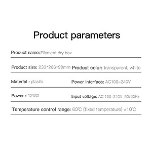 Official Creality Filament Dryer, 1.75 Filament Dry Box, Dust-Proof and Moisture-Proof, Keeping Filaments Dry During