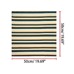 Allegra K 50cm Stripe Print Square Neck Wrap Scarves Head Scarf Kerchief Neckerchief for Women Peacock Green