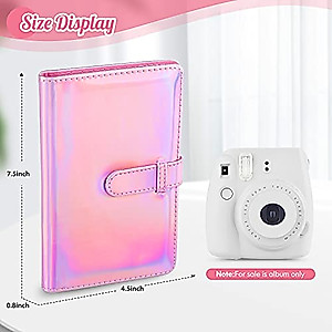 Ablus 96 Pockets Photo Album for Fujifilm Instax Mini 11 90 70 9 8+ 8 LiPlay Instant Camera, Polaroid Snap SnapTouch PIC-300 Z2300 Instant Camera & Zip Instant Printer(Magic Pink)