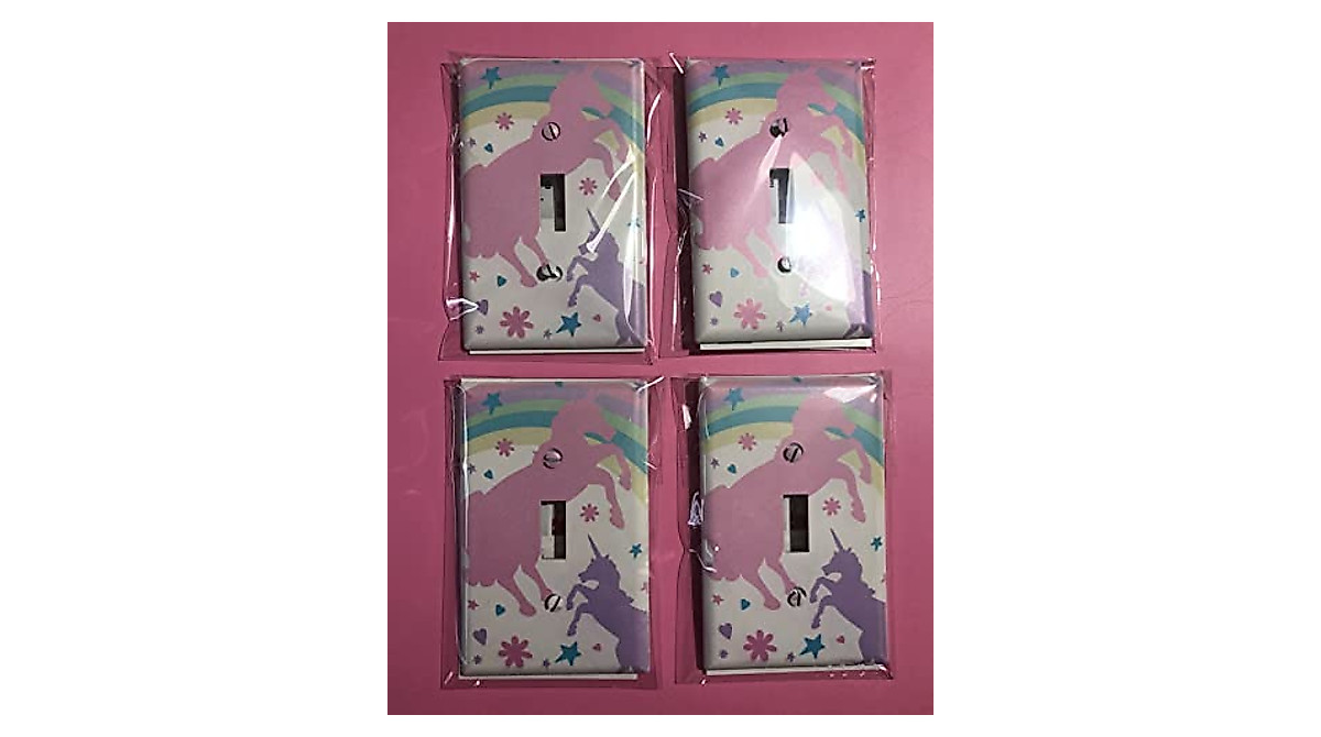 Decorative Pastel Unicorn Light Switch Cover for Kids