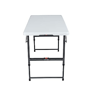 Lifetime Height Adjustable Folding Table, 4 Foot, Almond