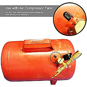 GODESON 1/4" NPT Tank Valve, Anti-Corrosion Brass Schrader Valve with 1/4" Male NPT,Using with Air Compressor Tanks(Pack of 4)