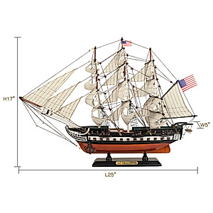 SAILINGSTORY Wooden Model Ship USS Constitution 1/150 Scale Replica Frigate Sailing Warship Model Sailboat Decor