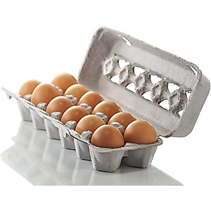 CROKI Blank Egg Cartons - 110 Count - 12 Egg Capacity, Unprinted, Strong Biodegradable Pulp Fiber, Perfect for Storing up to 12 Small to Medium Chicken Eggs