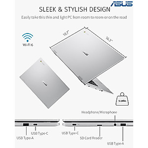 ASUS Chromebook Touchsceen Flip Laptop 2in1-14inch WUXGA IPS Display - AMD Ryzen 3-7320C - Backlit Keyboard - Wi-Fi 6 - USB C - Long Battery Life - Google Chrome (8GB RAM |128GB SSD+256G SD Card)