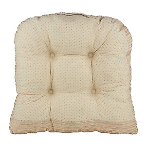 Klear Vu Memory Foam Chair Cushions, Non-Slip Grip Dot, 15 x 15 x 3 Inches, Set of 4, 4 Pack, Natural Tan 4 Count