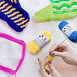 LEMESO 12 Skeins Mini Yarn, 12 Colors 100% Acrylic Mini Knitting Yarn, Great for Knitting Crochet Crafts