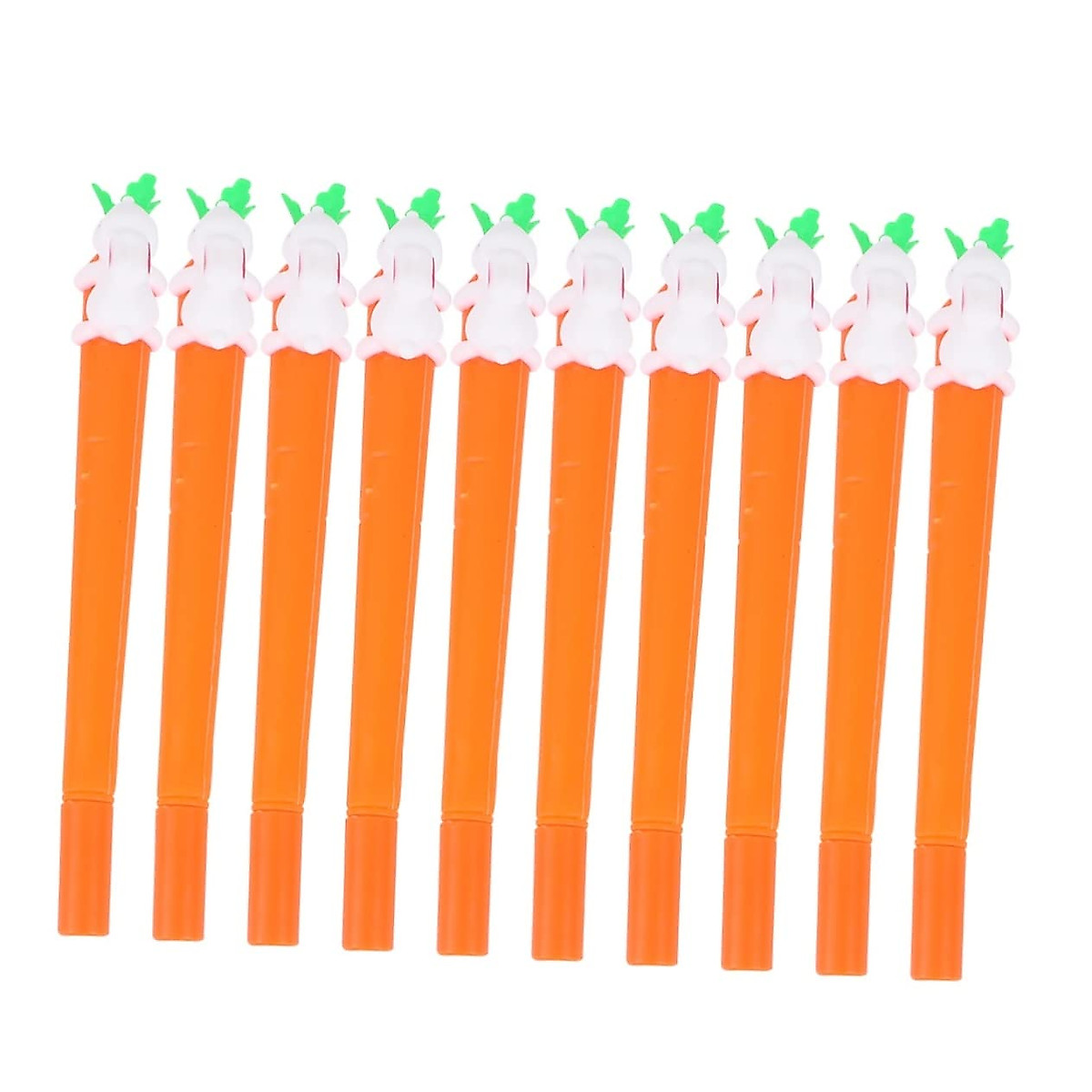 STOBOK Gel Pen Rabbit Carrot Shape 20pcs 0.5mm Black Ink Pens for Students Office