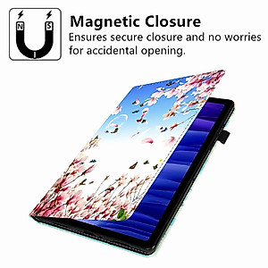 Case for 6" All-New Kindle 11th Generation 2022 Release (Model No.C2V2L3), PU Leather Flip Case Cover with Smart Auto Wake/Sleep and Card Slots for Kindle 2022 11th Gen E-Reader.(Butterfly in Flowers)