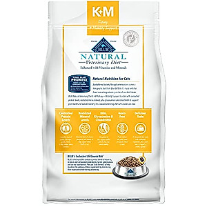 Blue Buffalo Natural Veterinary Diet K+M Kidney + Mobility Support Dry Cat Food, Chicken 7-lb bag