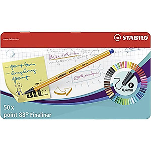 STABILO Point 88 Fineliner Pen - Assorted Colours (Pack of 50)