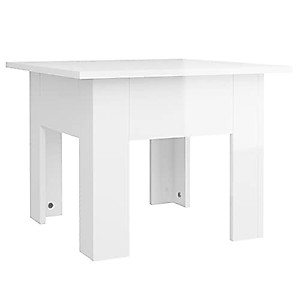 QJBSAVVA Coffee Table High Gloss White 21.7"x21.7"x16.5" Engineered Wood,Floor Standing Table Table for Living Room Cocktail Table Suitable for Meeting Rooms, Reception Rooms, Offices