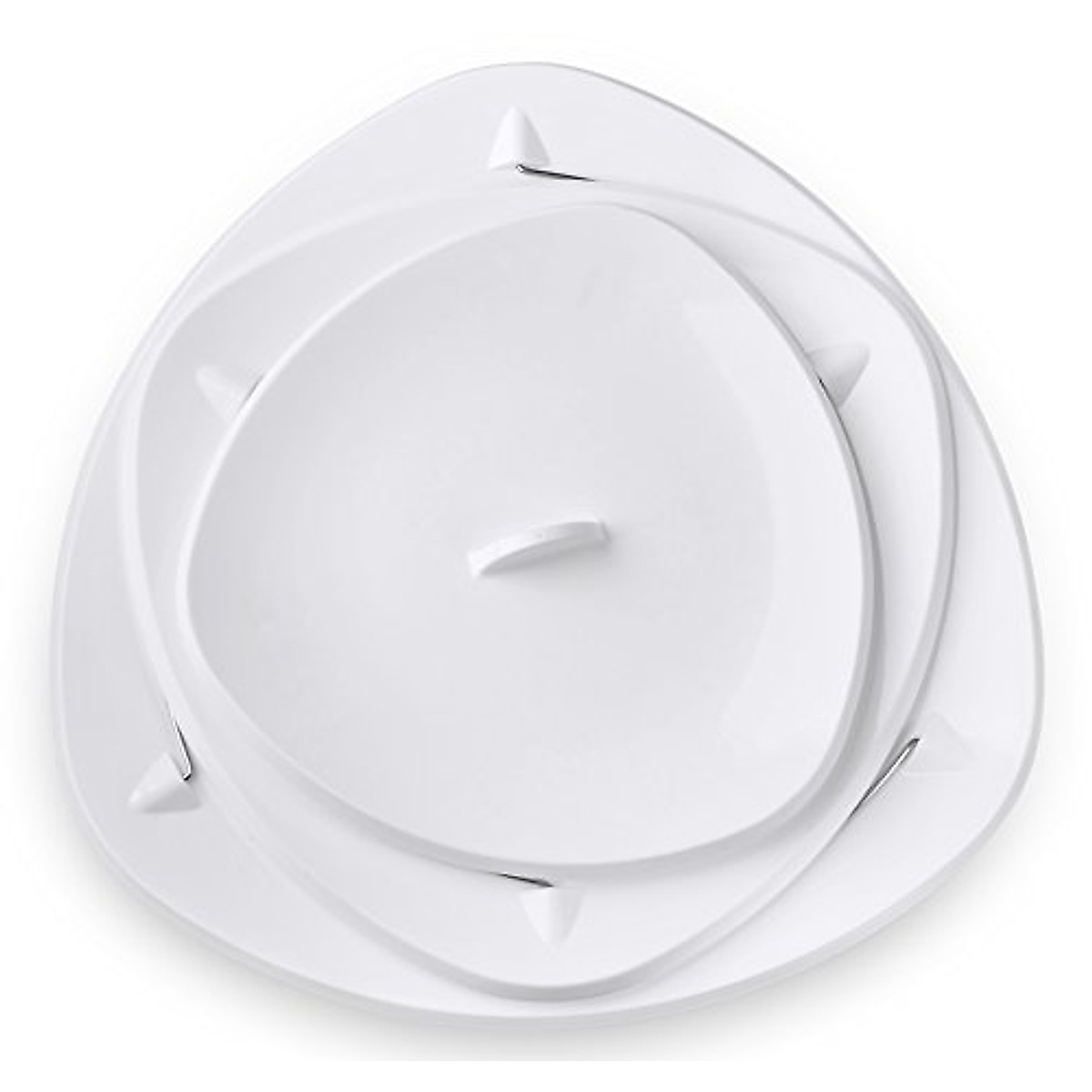 Collapsible Party Tray, 3 Tier - The Decorative Plastic Appetizer Trays Twist Down and Fold Inside for Minimal Storage Space. An Elegant Tray for Serving Sandwiches, Cake, Sliced Cheese and Deli Meat.