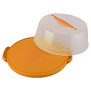 KUYYFDS Portable Cake and Cupcake Carrier/Storage Container,10.4 Diameter, Translucent Dome, for Transporting Cakes, Cupcakes, Pies, or Other Desserts Purple Cake Carriers