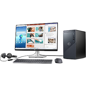 Dell Inspiron Desktop Computer, 12th Gen Intel Core i5-12400 Processor, 32GB DDR4 RAM, 2TBSSD, WiFi 6, DVD R+W, Display Port, HDMI, 8 USB Ports, USB-C, Windows 11 Home, Blue
