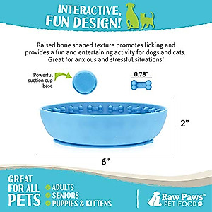 Raw Paws Lick Pad Mat Bowl for Dogs & Cat - Distraction Mat for Dogs with Suction - Lick Bowl for Dogs Large to Puppies - Interactive Cat Licking Mat - Dog Mat for Anxiety - Dog Bowl Licking Mat