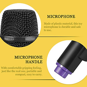 Ipetboom Simulated Microphone Toy, 1 Pc Fake Microphone Pretend Play Mic Microphone Karaoke Prop Fun Birthday Party Favors