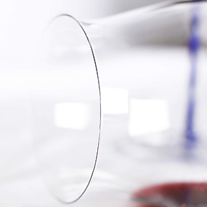 LUXU Wine Glasses(32oz) with Long Blue Stem & Clear Base,Luxury Crystal Red & White Wine Glasses Set of 2, Hand Blown,New World Designed Goblet in Premium Box,Perfect idea for Wine Lovers