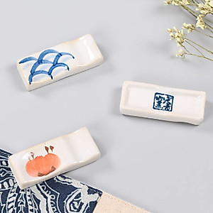 6pcs Ceramic Chopstick Stand Rest Rack Spoon Fork Knife Holder Set