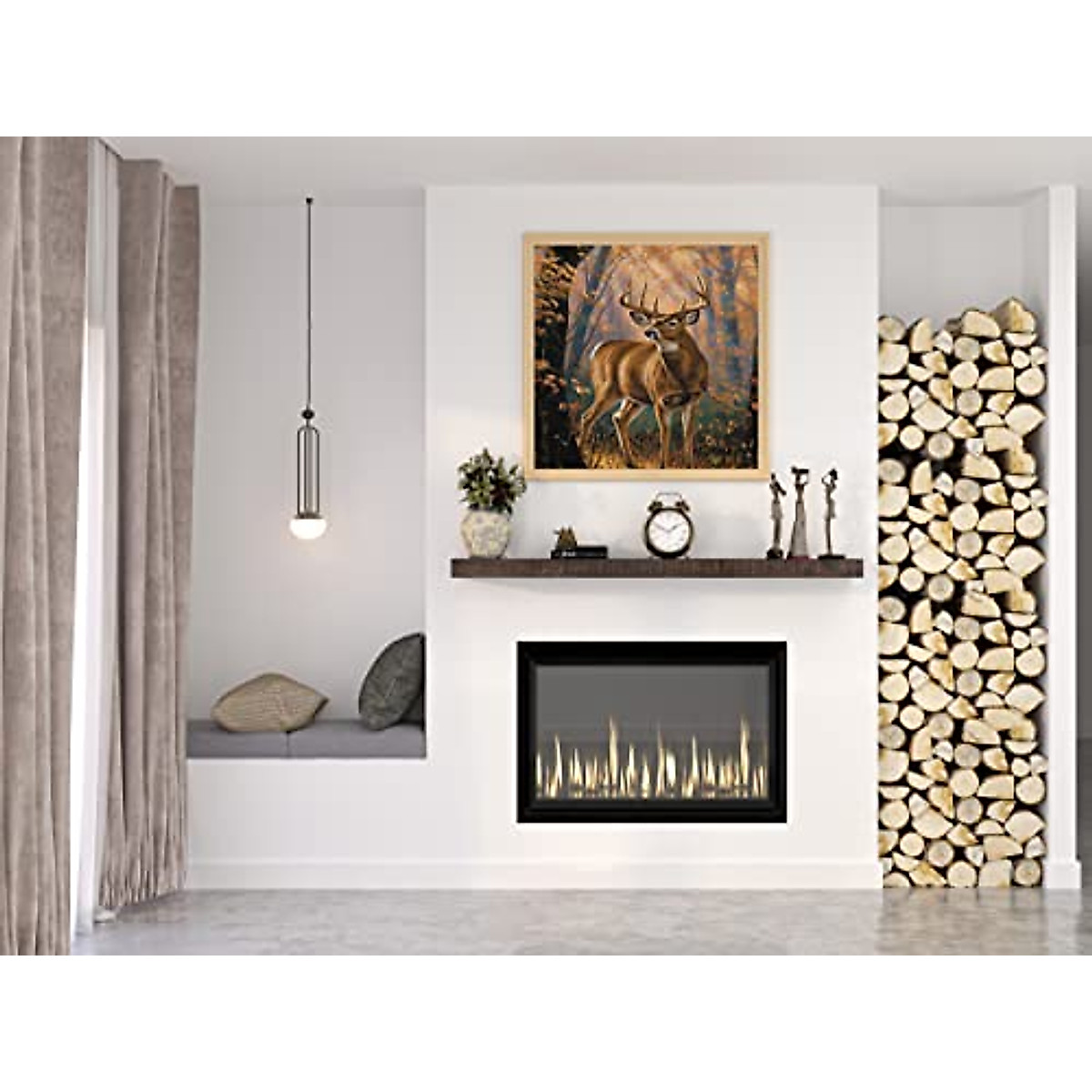 DOGBERRY 54" Farmhouse Solid Wood Mantel Shelf | Floating Shelf Design | Reclaimed Wood Shelf | Modern Invisible Brackets – Heavy Duty Engineering | 3” Thick Slab | Rustic Design - Dark Chocolate