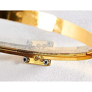 Floating Shelves Wall Mounted, Circular Wall Hanging Iron and Glass Golden Shelf, Home Decoration Accessories Wall Decor, for Bedroom, Living Room, Bathroom, Kitchen, Office