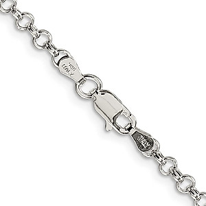 IceCarats 925 Sterling Silver 3mm Rolo Link Chain Necklace 16 inch