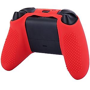 YoRHa Silicone Cover Skin Case for Xbox Series X/S Controller x 1(Red) with Thumb Grips x 10